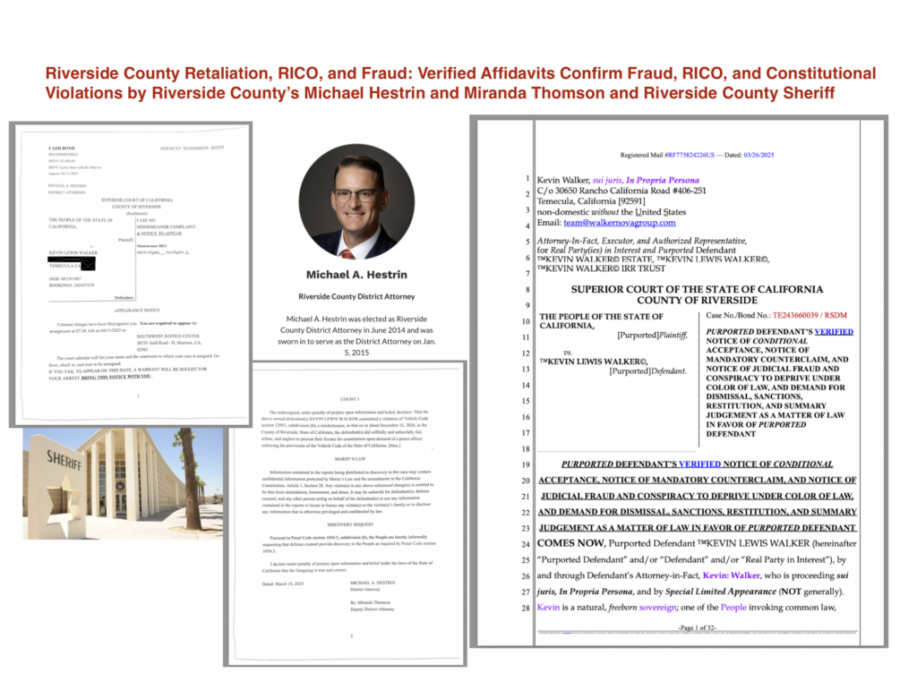 Riverside County Retaliation, RICO, and Fraud: Verified Affidavits ...